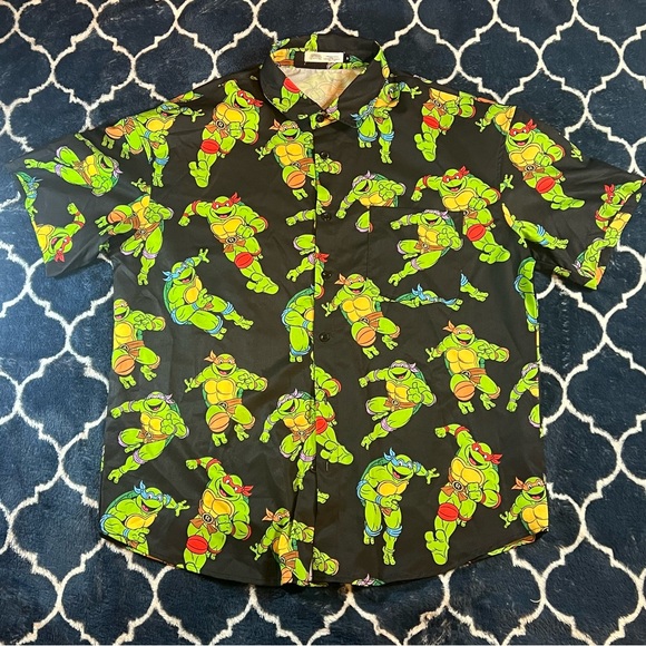 Nickelodeon | Shirts | Mens Black Ninja Turtle Button Up Shirt | Poshmark